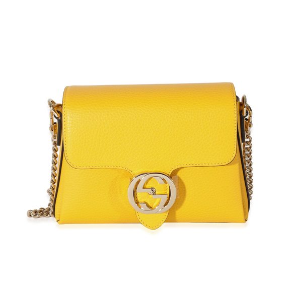 Gucci | Bags | Gucci Yellow Leather Mini Dollar Interlocking G ...
